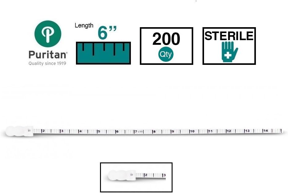 Amazon.com: Puritan Medical 6" Sterile Foam Tip Plastic Wound Measuring ...