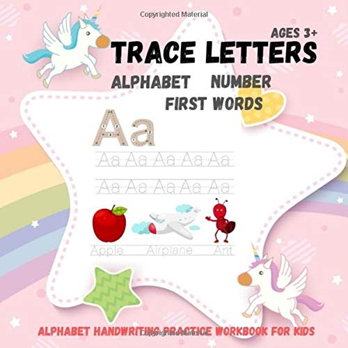 TRACE LETTERS ALPHABET NUMBER FIRST WORDS: Alphabet Handwriting ...