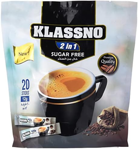 Klassno Sugar Free 2 In 1 Coffee And Creamer Mix 12 Pack 20 G, Brown ...