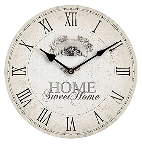 Large Shabby Chic Vintage Style Wall Clock With Roman Numerals In ...