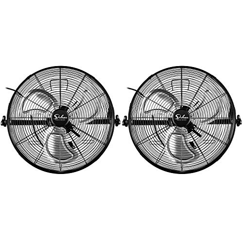 Simple Deluxe 20 Inch High Velocity 3 Speed, Black Wall-Mount Fan in ...