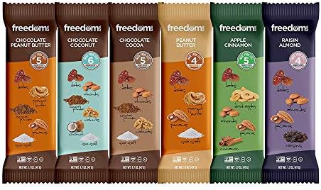 Freedom Bar Healthy Vegan, Nut and Fruit Bar Variety Pack - Non GMO, No ...