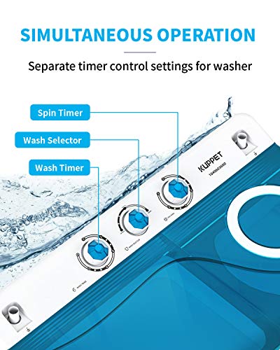 KUPPET Compact Twin Tub Portable Mini Washing Machine 26lbs Capacity ...