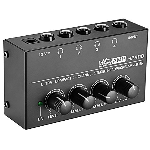 Neewer Super Compact 4-Channel Stereo Headphone Amplifier with DC 12V ...