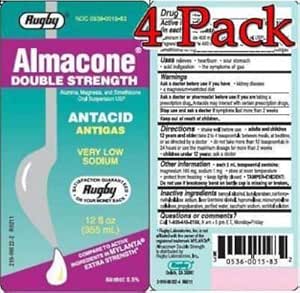 Amazon.com: Rugby Almacone Double Strength Antacid Liquid, 12oz, 4 Pack ...