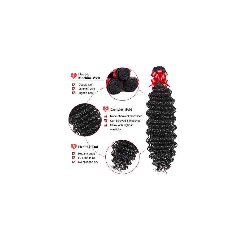 Deep Wave Bundles with Frontal Brazilian Deep Wave Hair Bundles with ...