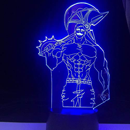 BQQB Anime Lamp Night Light Illusion Light Seven Deadly Sins MELIODAS ...