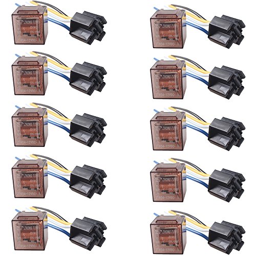 Buy E Support Car Relay 12v 80a Spst 4pin Socket Pack of 10 Online at ...