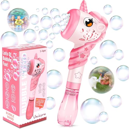 Unicorn Bubble Wand for Kids, Princess Toy Bubble Machine Blower Maker ...