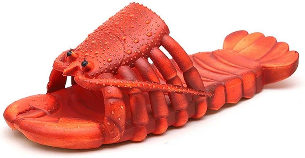 Lobster Slippers Funny Sandals Lobster Flip Flops Summer Casual Open ...