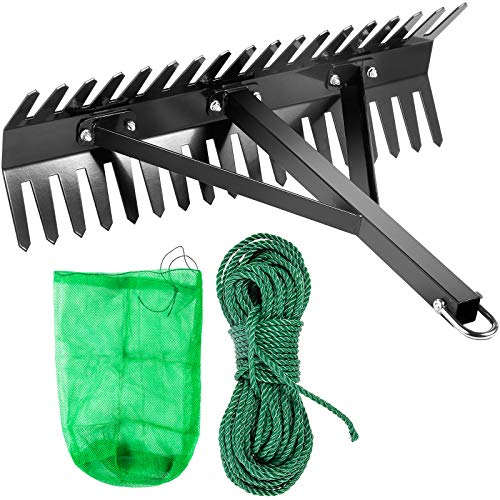 VEVOR Pond Rake, 24 inch Aquatic Weed Rake, Double Sided Lake Weed ...