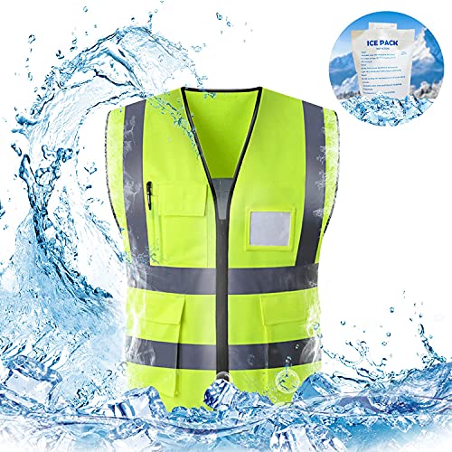 YITIAOYU Cooling Safety Vest with Ice Packs - Construction Work Ice ...