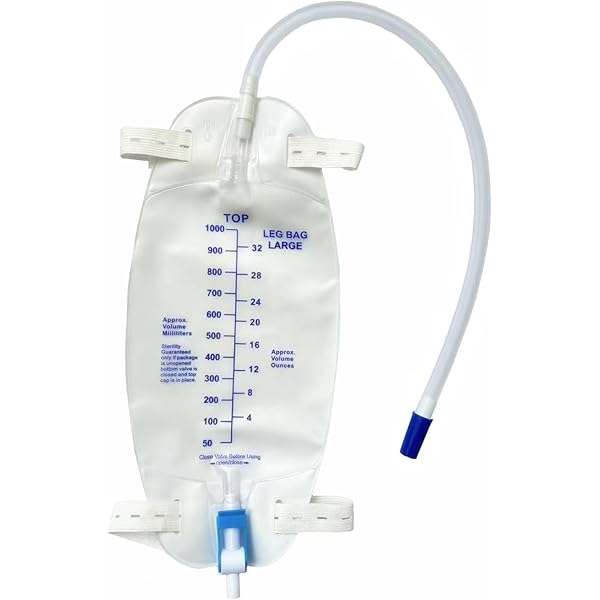 Urine Bag Uro-Safe Vinyl Leg Bag With Twist Drain Valve, Medium 18 Fl ...