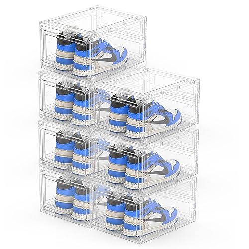 7 Pack Large Shoe Organizer Storage Boxes for Closet, Modular Space ...