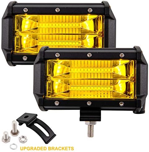 LED Lights Bar Car and Truck Fog Lights 5 Inch 72W Amber Light Work ...