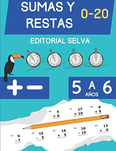 Sumas y Restas: Cuaderno de ejercicios de matemáticas para niños de 5 a ...