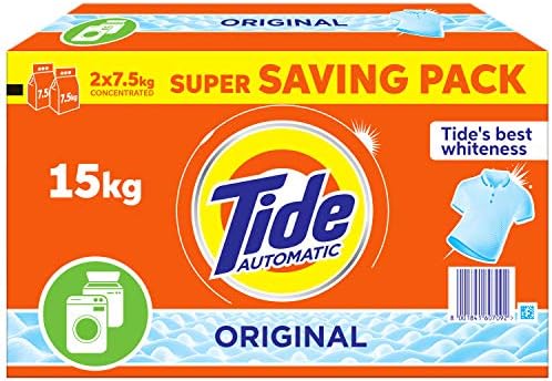 Tide Automatic Laundry Powder Detergent, Original Scent, Dual Pack 2 X 7.5kg (Pack of 1) price ...