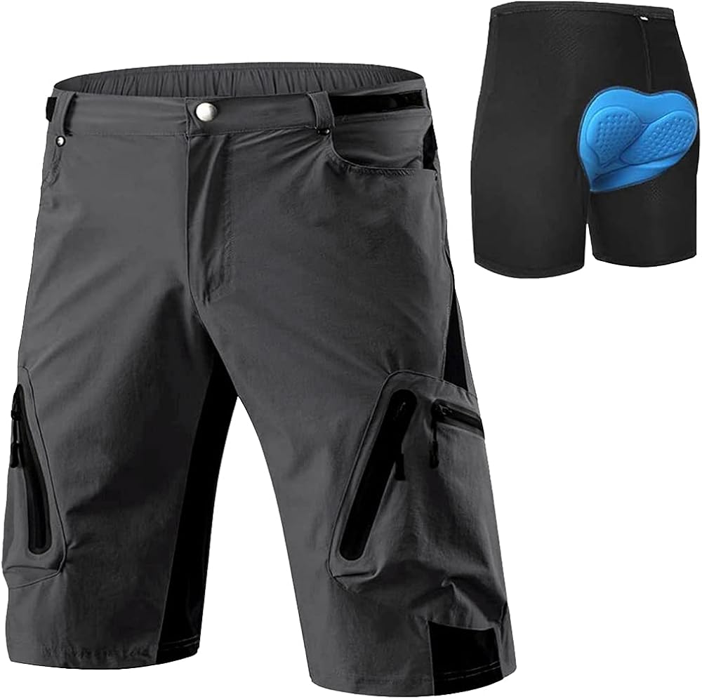 Cycorld MTB Men's Cycling Shorts, Quick-Drying Mountain Bike Trousers with 4D Seat Padding ...