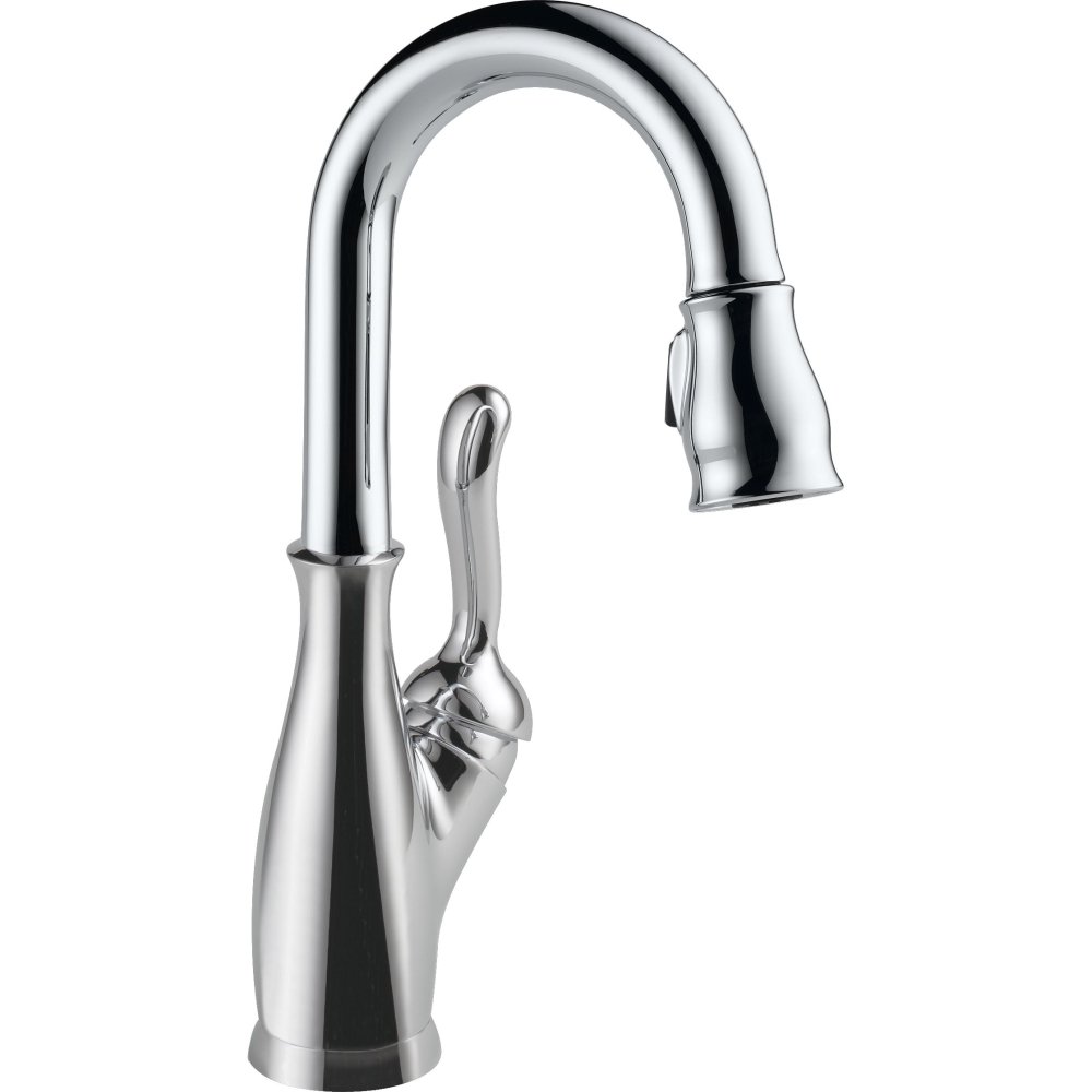Delta Faucet Leland Chrome Bar Faucet with Pull Down Sprayer, Chrome ...