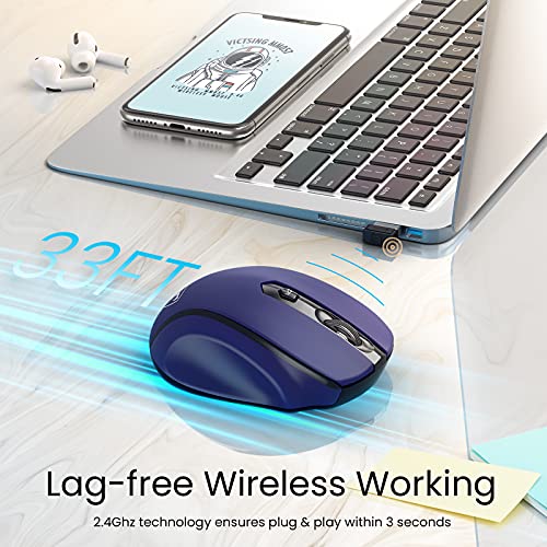 VicTsing Wireless Mouse, 2.4G 2400DPI Ergonomics Cordless Mouse with ...