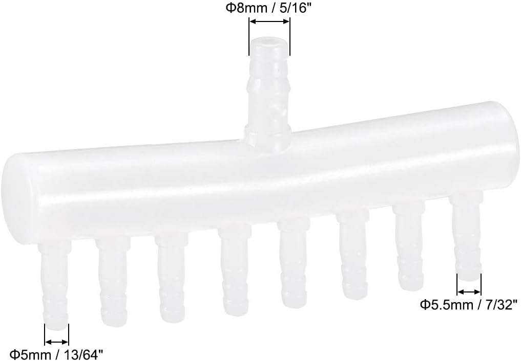 sourcing map 8mm To 5.5mm 8 Way Aquarium Air Line Tubing Splitter ...