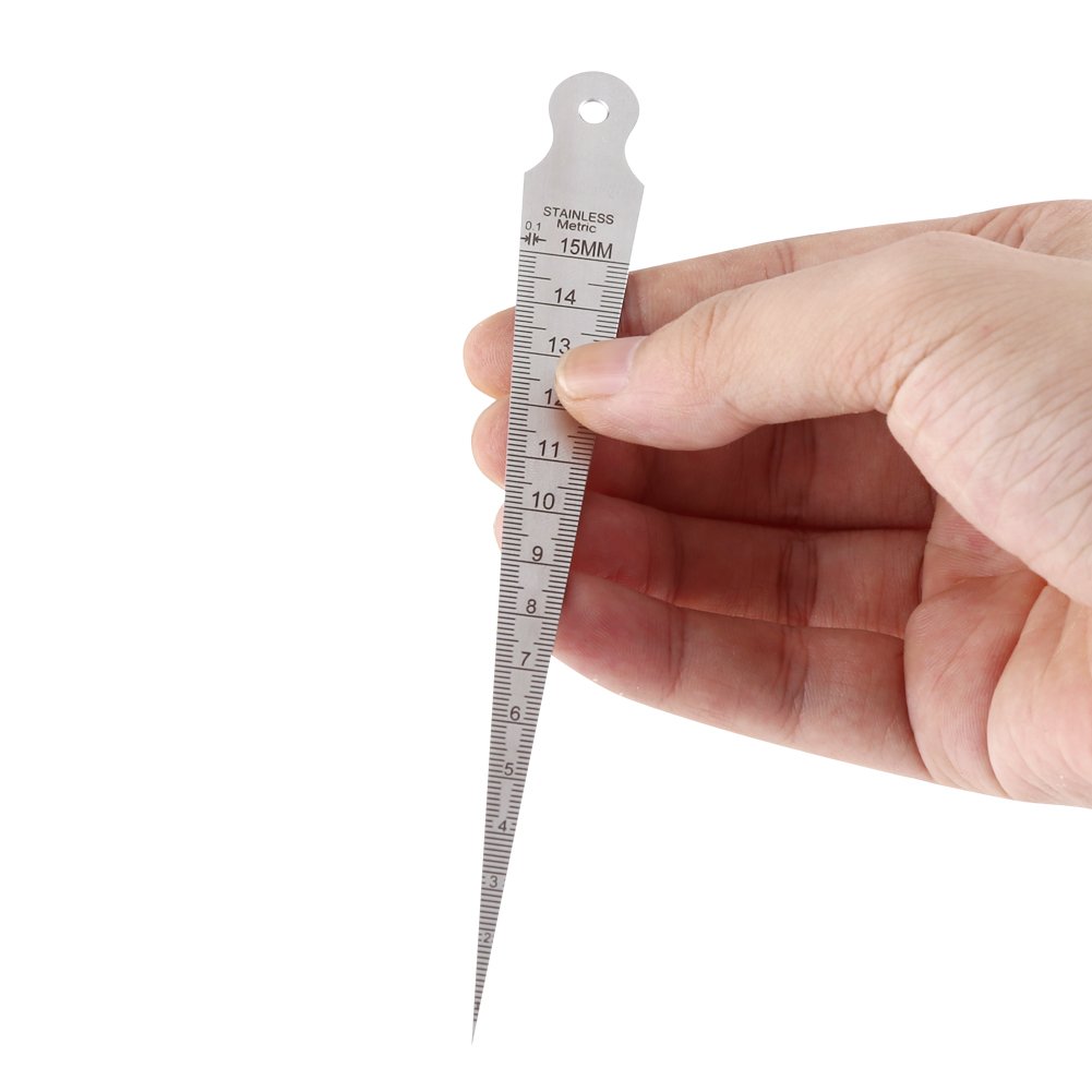 Stainless Taper Gauge1-15mm Aperture Scale Wedge Feeler Clearance Ruler ...