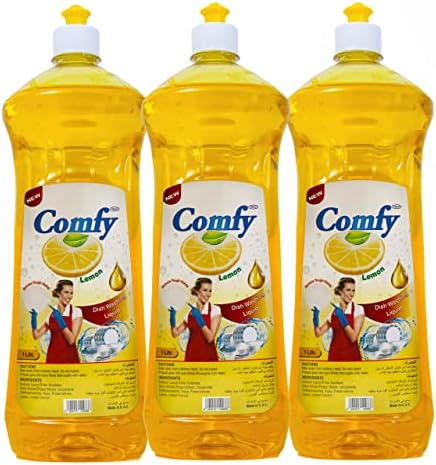 Feah Comfy Lemon Dishwash Liquid Gel Fast Cleansing & Antimicrobial action with long-lasting ...