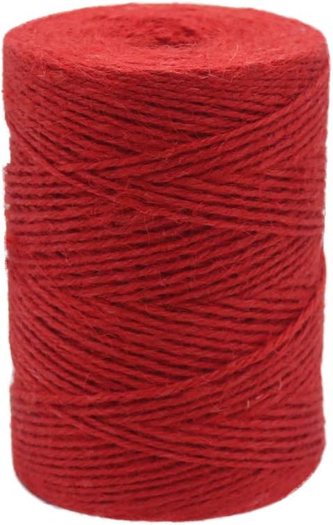 Vivifying 656 Feet Red Jute Twine, Natural 2mm Jute Cord for Crafts ...