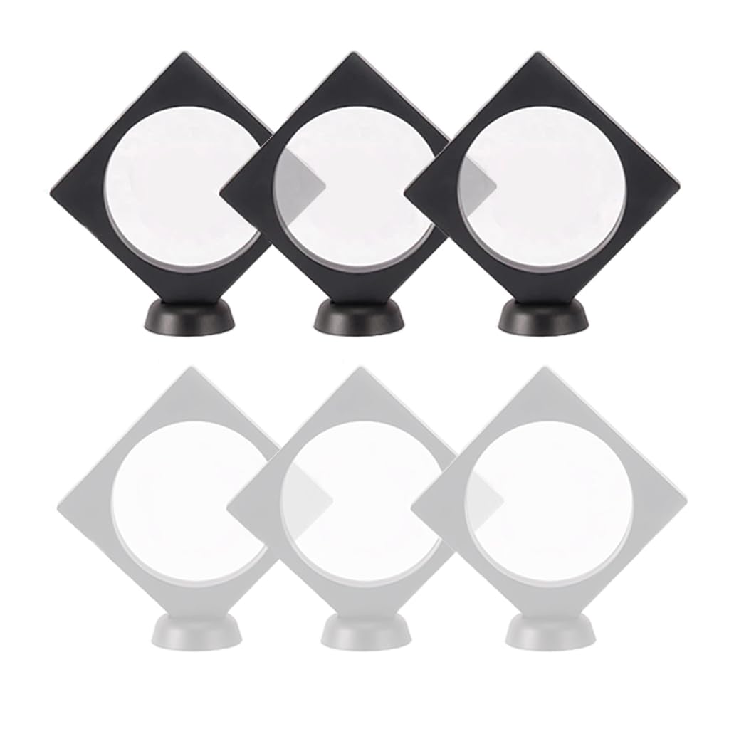 6 Pcs 3D Floating Display Case Frame Display Holder Stands Inner Round ...