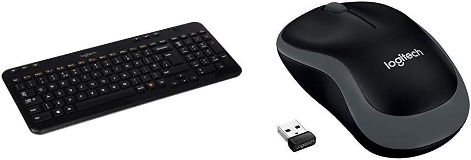 Logitech K360 Wireless Keyboard – Black, UK layout & M185 Wireless ...