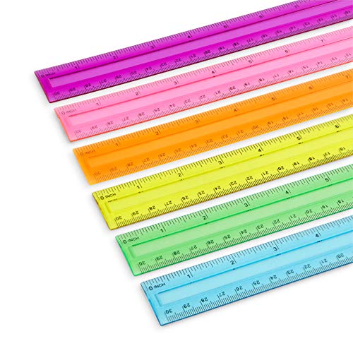 Blue Summit Supplies 30 Plastic Rulers, Bulk Shatterproof 12 Inch Ruler ...