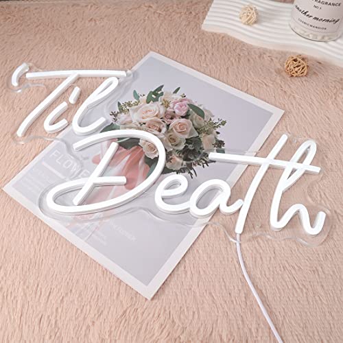 Planzo Til Death LED Neon Light Sign Wall Decor Bedroom Gothic ...