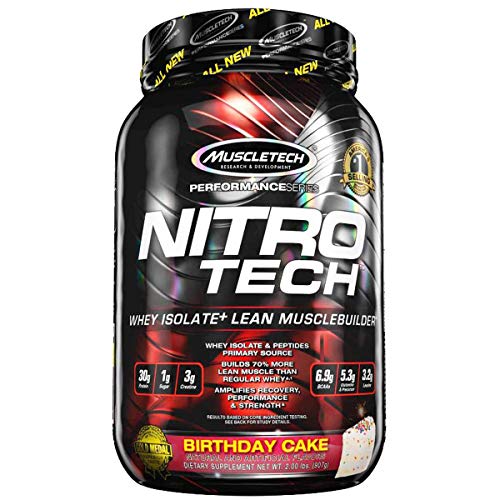 MuscleTech NitroTech Protein Powder Plus Muscle Builder, 100% Whey ...