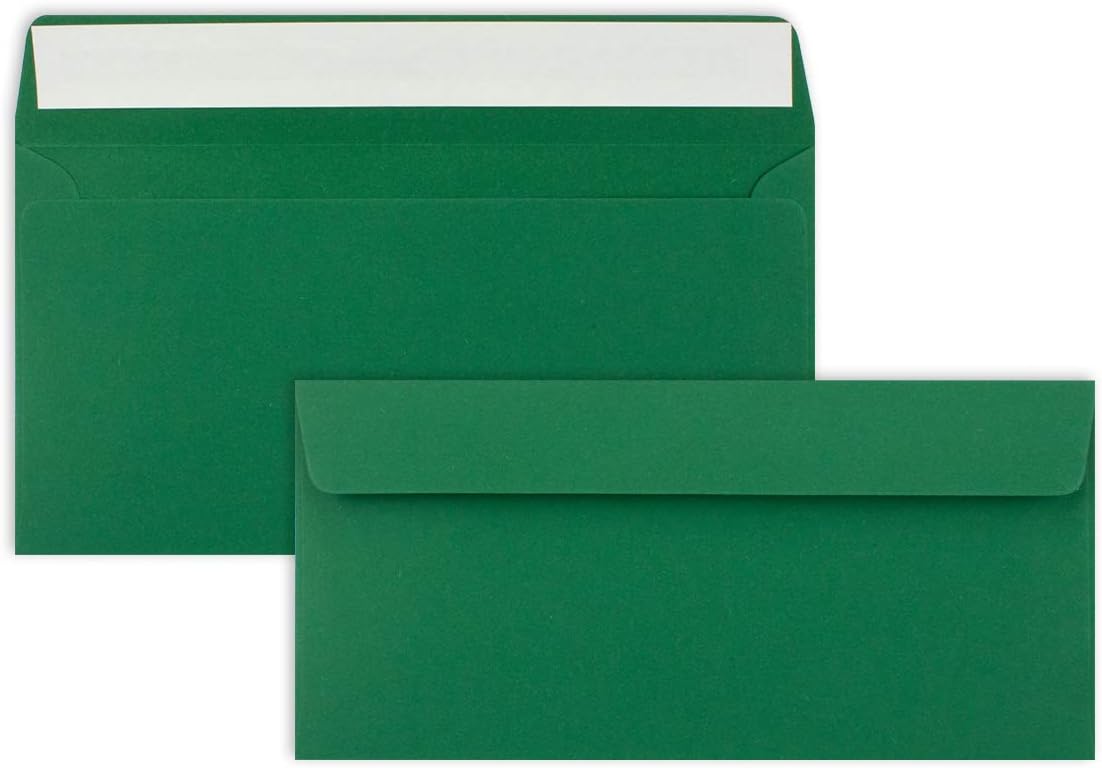 Envelopes DIN Long – Dark Green – 110 g/m²; 220 x 110 mm – Very Stable ...