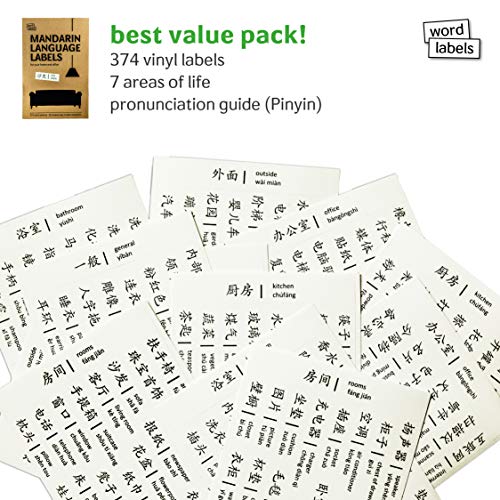 Mandarin Word Labels. Learn Chinese with 374 Simplified Mandarin/Pinyin ...