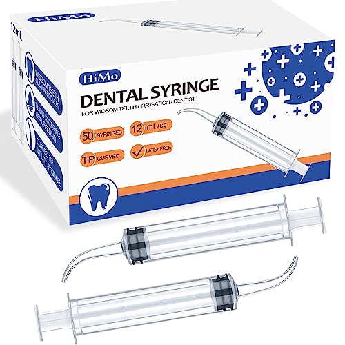 Wisdom Teeth Syringe, 50 Pack Dental Irrigation Curved Syringes for ...
