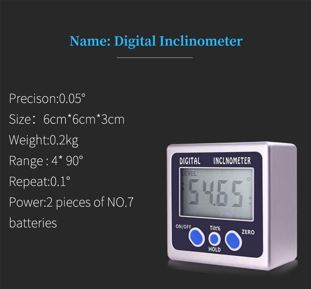 WTTilt2 High Precision Mini Digital Protractor Tilt Angle Finder, Miter ...