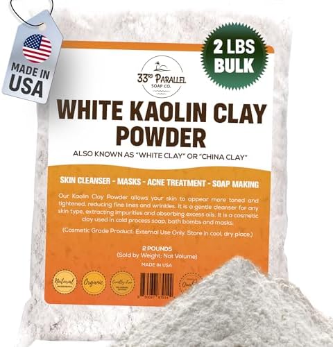 Organic White Kaolin Clay Powder (2 LBS / 32 oz) Organic 100% Natural ...