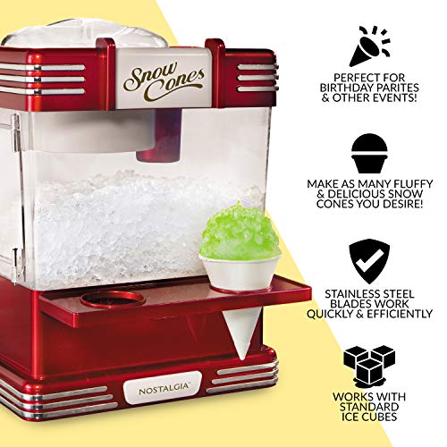 Nostalgia Snow Cone Shaved Ice Machine - Retro Table-Top Slushie ...