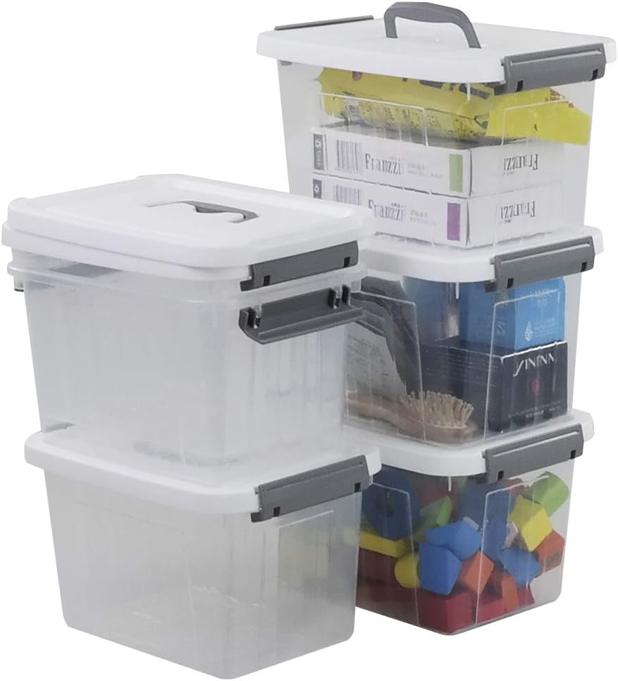 Amazon.com - Leendines 6L Plastic Storage Containers, 6 Pack Latching ...