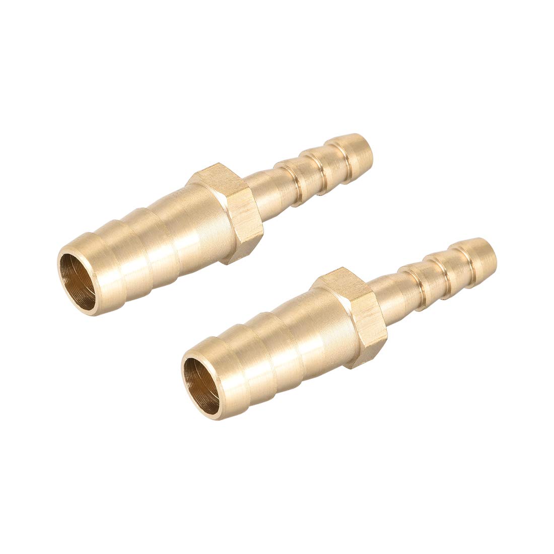 uxcell 10mm to 6mm Hose ID Brass Reducer Barb Hose Fitting Straight ...