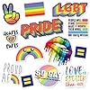 LGBTQ Pride Sticker Pack - Gay Pride Accessories Including 12 Rainbow ...