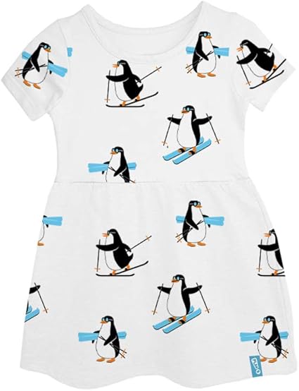YouGotPlanB 100% Cotton Penguin Party Dress for Girls White: Amazon.in ...