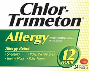 Amazon.com: Chlor-Trimeton CTM Allergy,12 Hour, 24-Tablets: Health ...