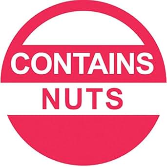 Amazon.com: "Contains Nuts" Labels Red Food Advisory Labels White ...
