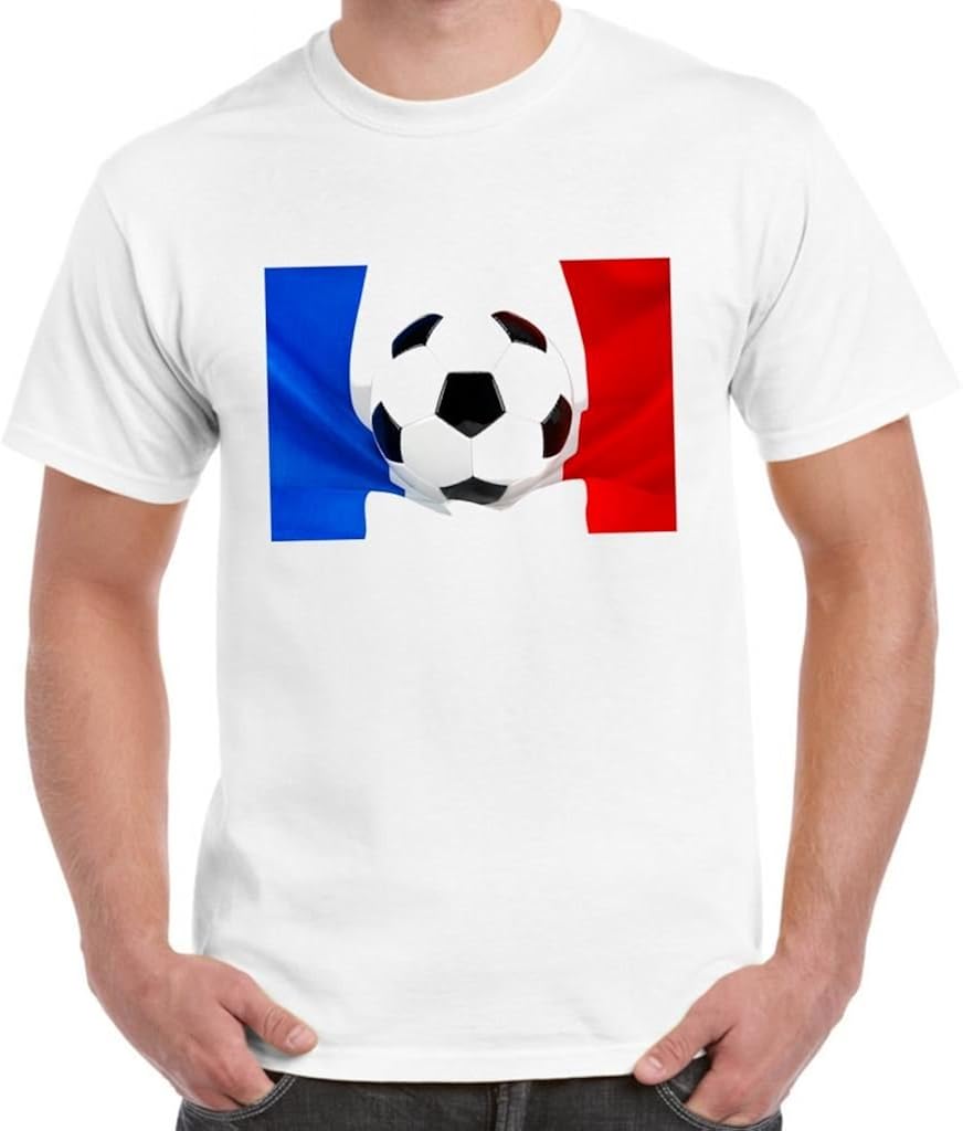French Football Flag Men's T-Shirt: Amazon.co.uk: Clothing