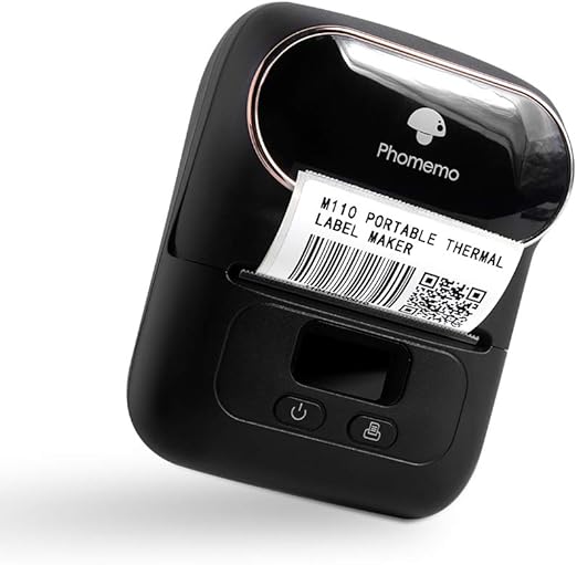 Phomemo M110 Wireless Thermal Label Printer Portable Bluetooth Label Maker Machine Barcode ...