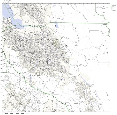 Amazon.com: San Jose, CA ZIP Code Map Laminated: Home & Kitchen