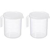 Amazon.com: PATIKIL Graduated Beaker, 2 Pack 500ml PP Plastic Liquid Measuring Cup Double Sided ...