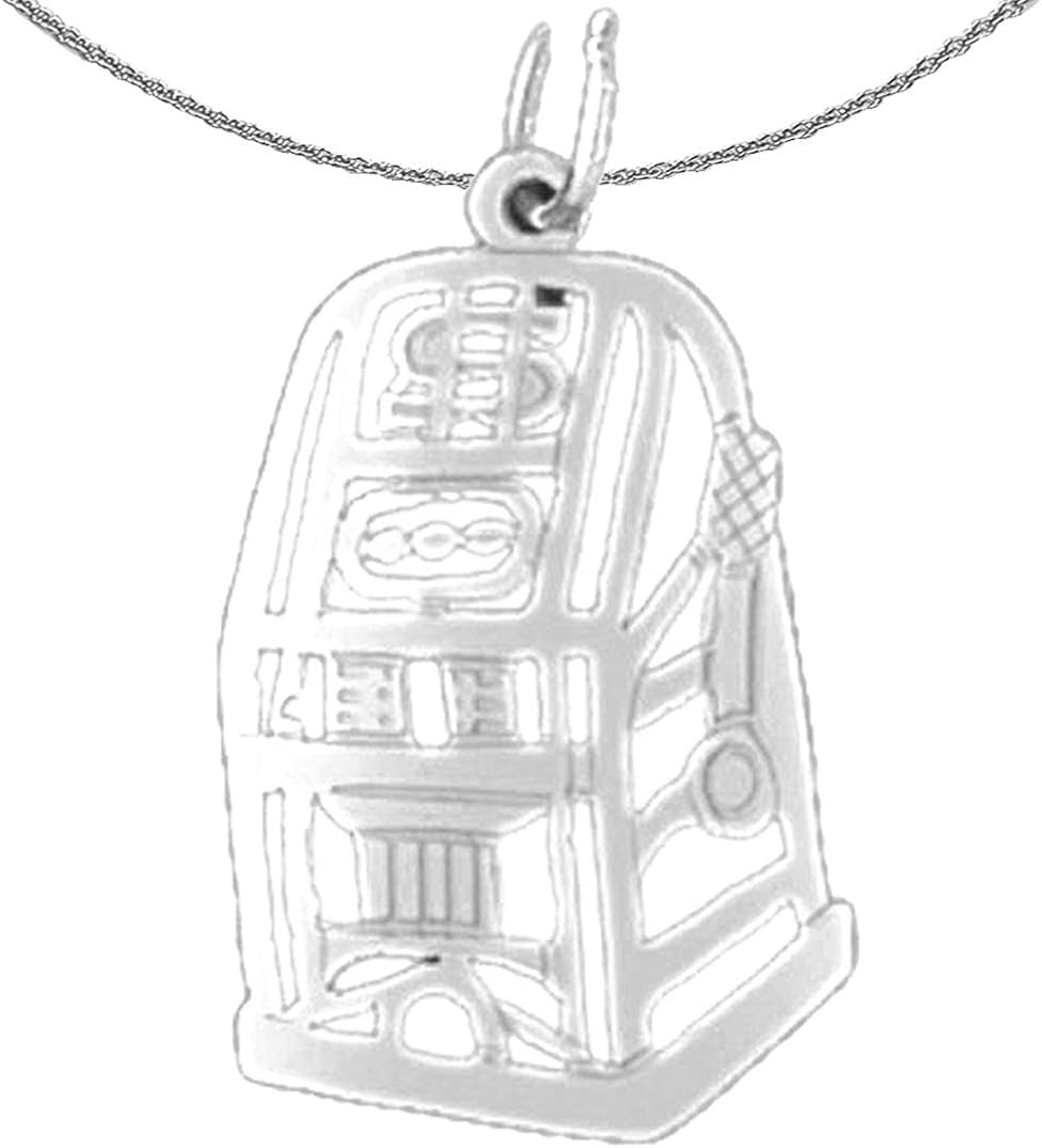 Amazon.com: Jewels Obsession Silver Slot Machine Necklace | Rhodium ...